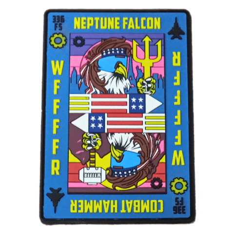 336 FS Neptune Falcon Playing Card PVC Patch – Badass Patches