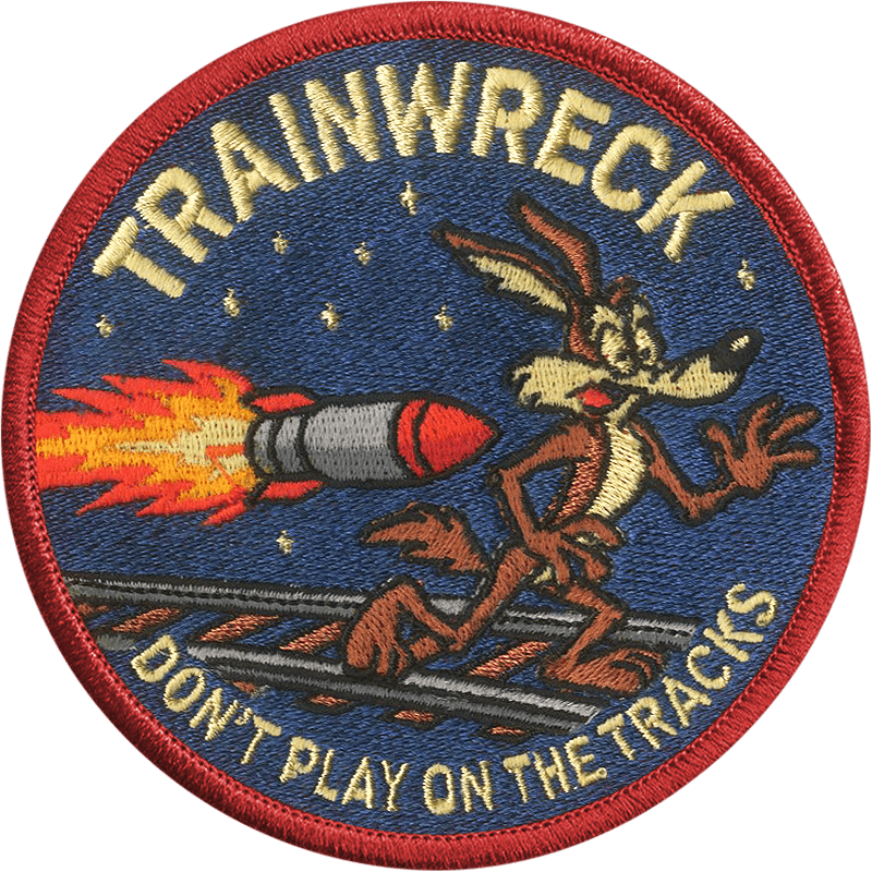Trainwreck Coyote Embroidered Patch - Badass Patches