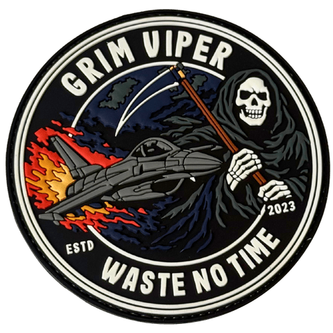 Waste No Time PVC Patch - Grim Viper - Badass Patches